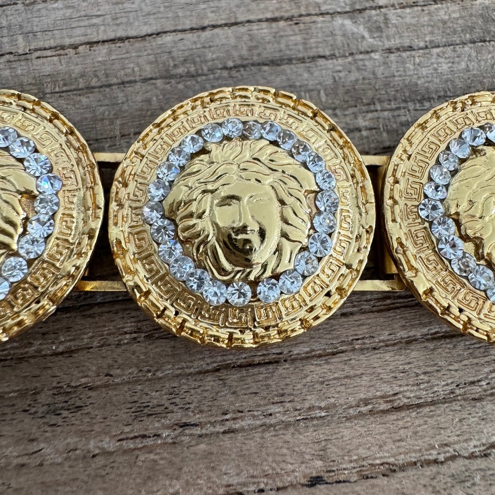 Gianni Versace Vintage Iconic Bracelet With Crystal M… - Gem